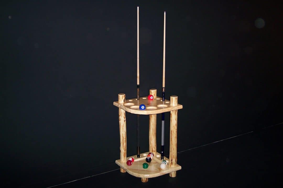 Log Klondike Corner Cue Rack - Viking Log Furniture