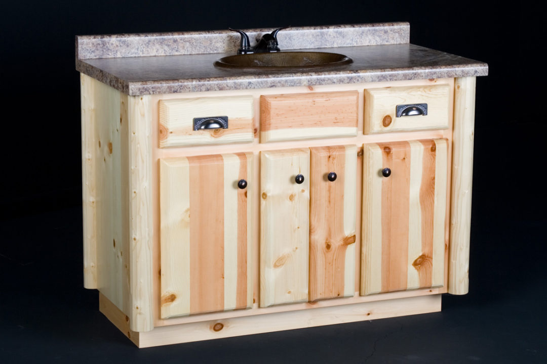 Log Bathroom Vanity with Formica - Viking Log Furniture