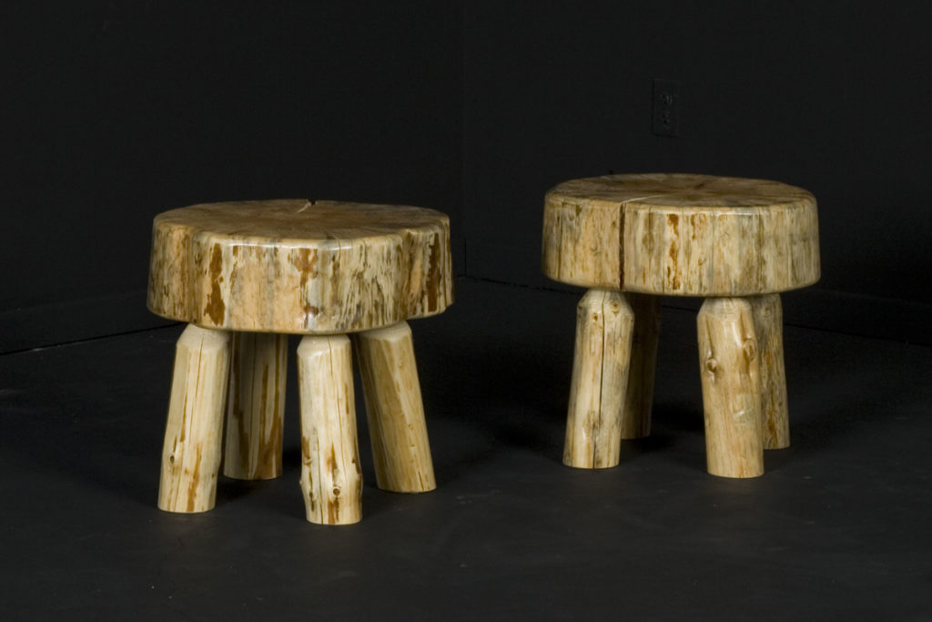 Log Sitting Stool - Viking Log Furniture