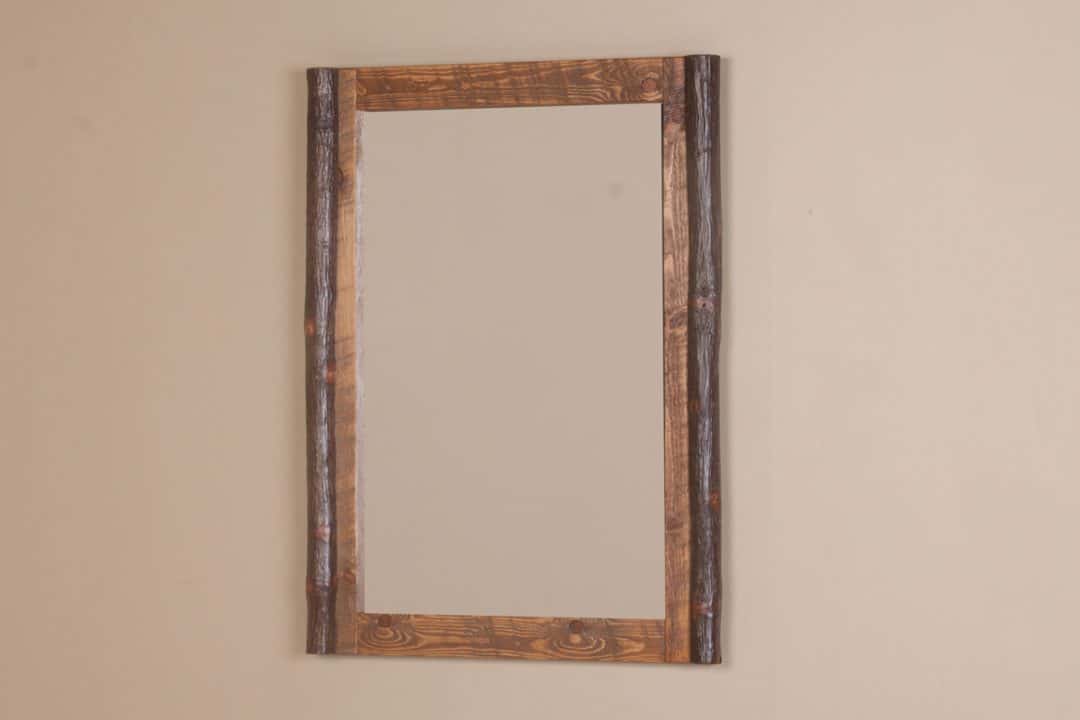 Sawtooth Hickory Bathroom Vanity Mirror - Viking Log Furniture