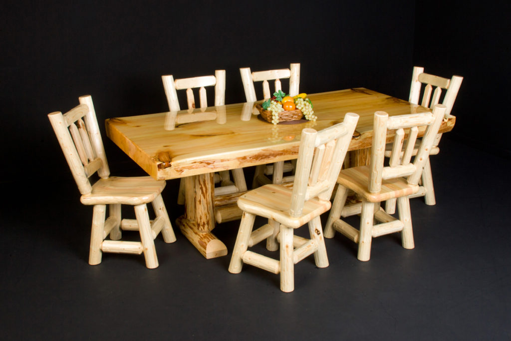Slab Log Dining Table - Viking Log Furniture