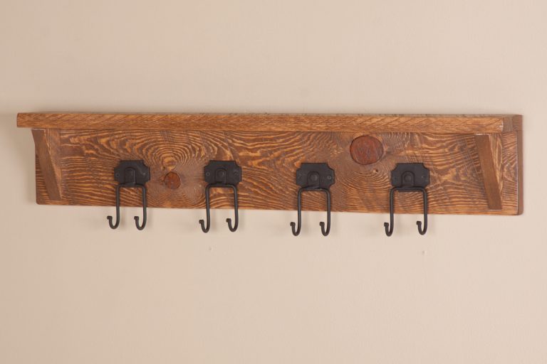 Barnwood Wall Coat Rack with Shelf - Viking Log Furniture