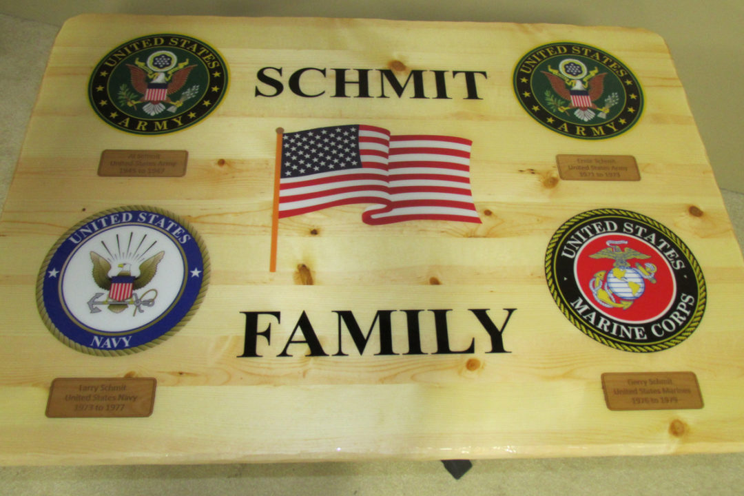 Veterans Memorial Table - Viking Log Furniture